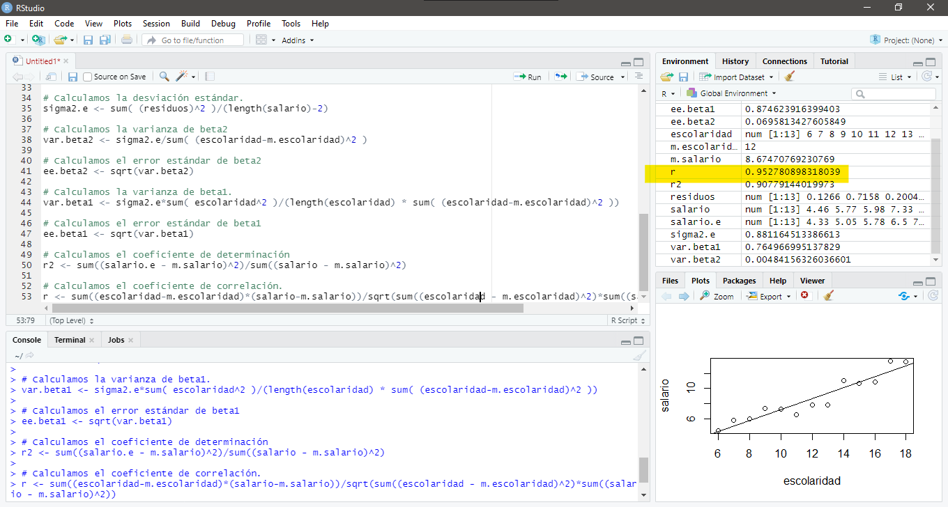 R: El coeficiente de correlación r – totumat